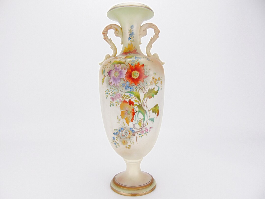 Antique C1890's Carlton Ware Vase, Blush Ivory Ragged Robin Pattern by ...