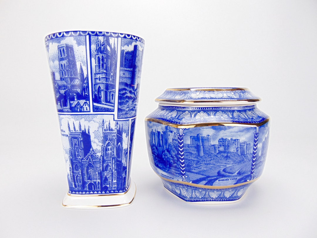 Ringtons by Wade Blue & White Landmarks / Cathedrals Vase Tea Caddy - Etsy