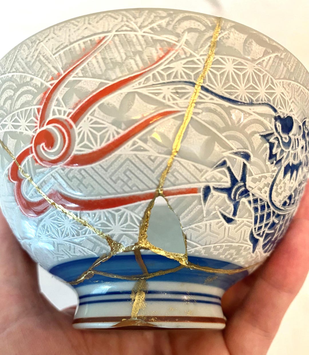 Small Kintsugi Japanese Dragon Bowl - Etsy