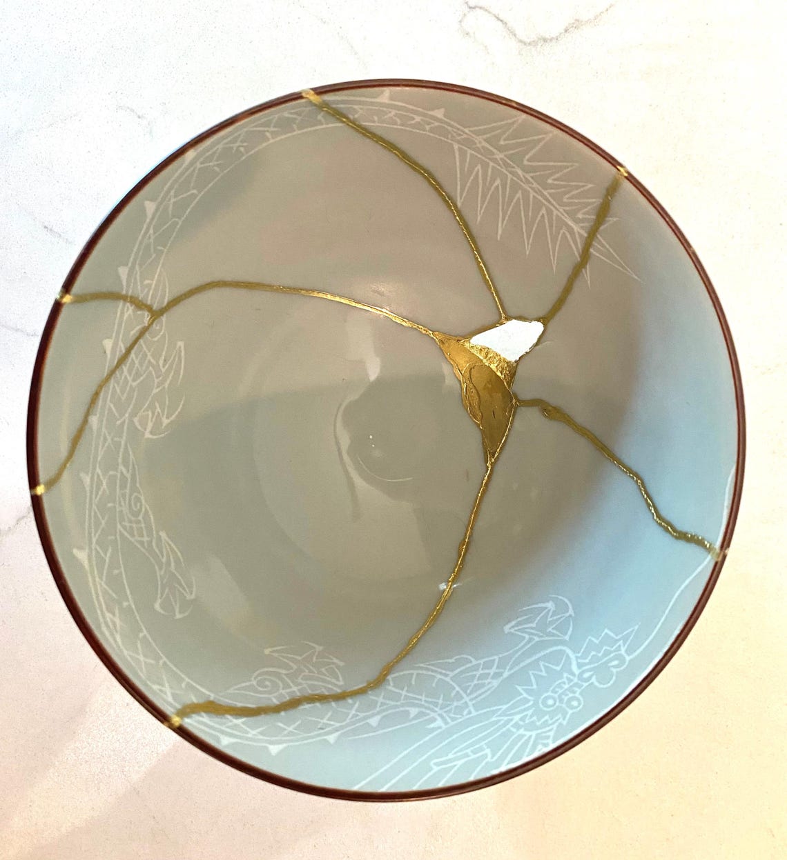 Small Kintsugi Japanese Dragon Bowl - Etsy