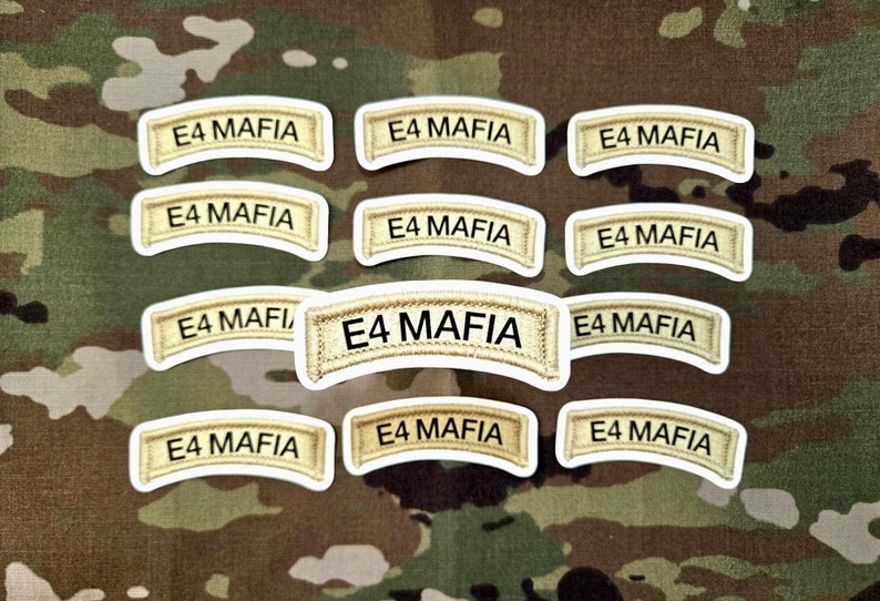 E4 Mafia Tab Sticker | Army Humor Sticker | US Army Sticker | Military ...