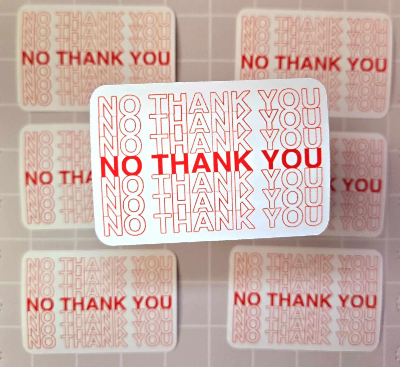 No Thank You Sticker | Thank You Bag Sticker | Funny Sticker ...