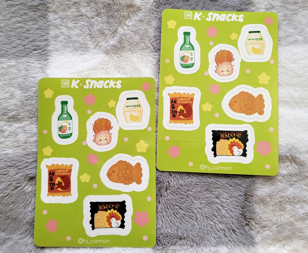 K-snacks Sticker Sheet | Korean Snack Sticker Sheet | Cute Sticker ...