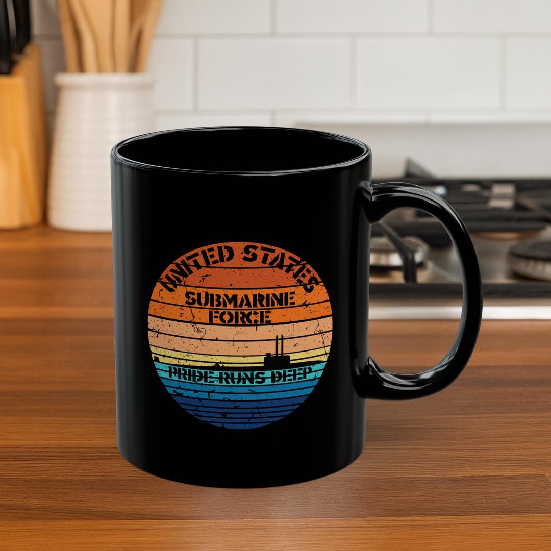 Sunset United States Submarine Force Pride Runs Deep Distressed Black ...