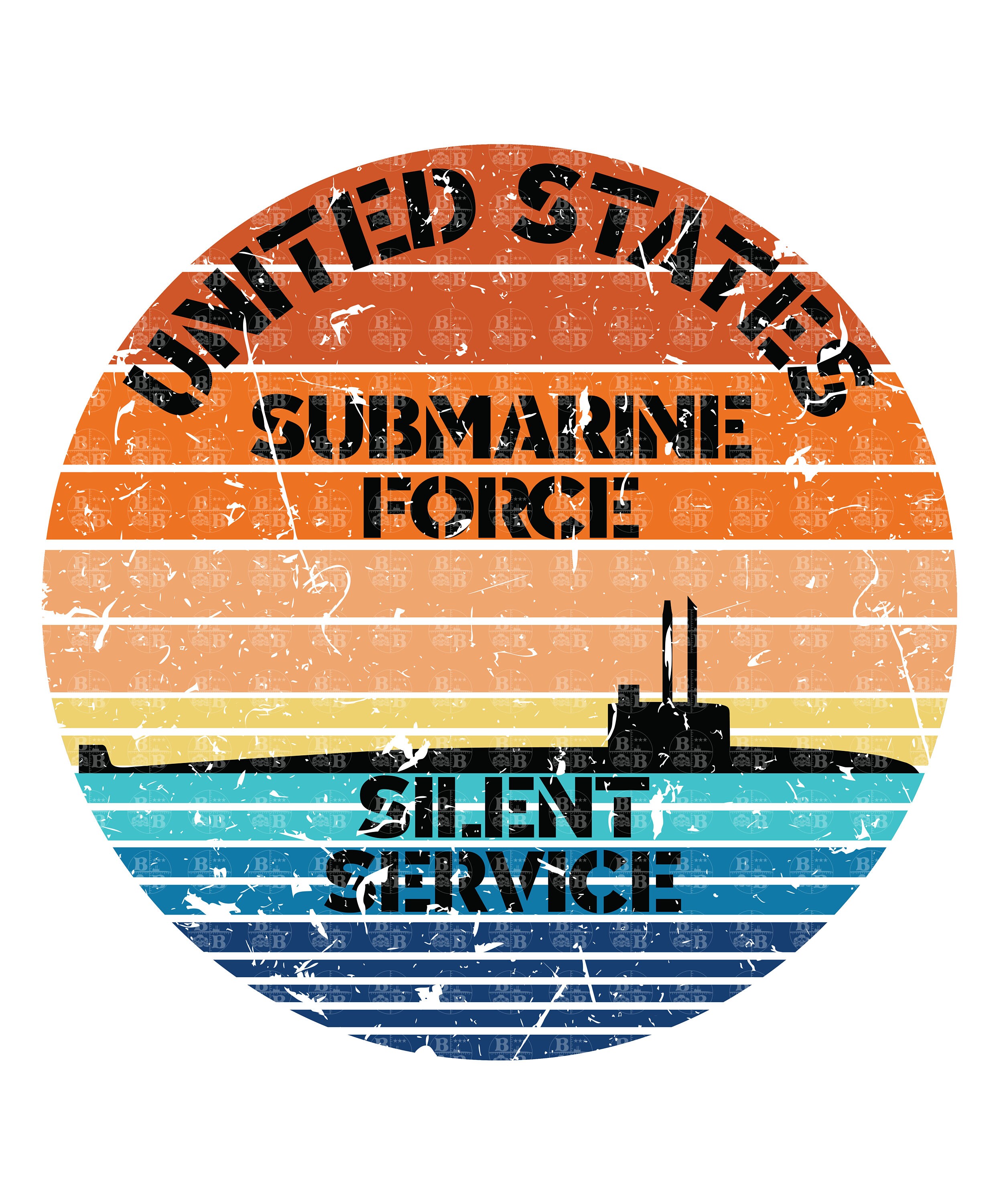 Sunset United States Submarine Force Silent Service Distressed - Etsy