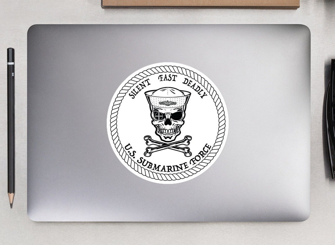 U.S. Submarine Force Silent Fast Skull & Crossbones Sailor Bubble-free ...
