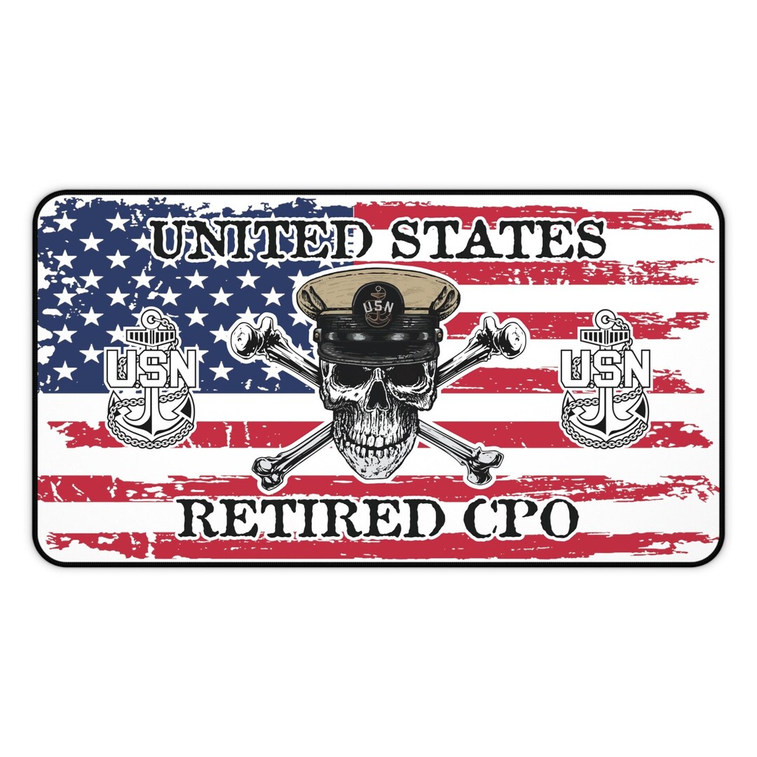 United States Retired CPO Skull Crossbones Chief With Distressed ...