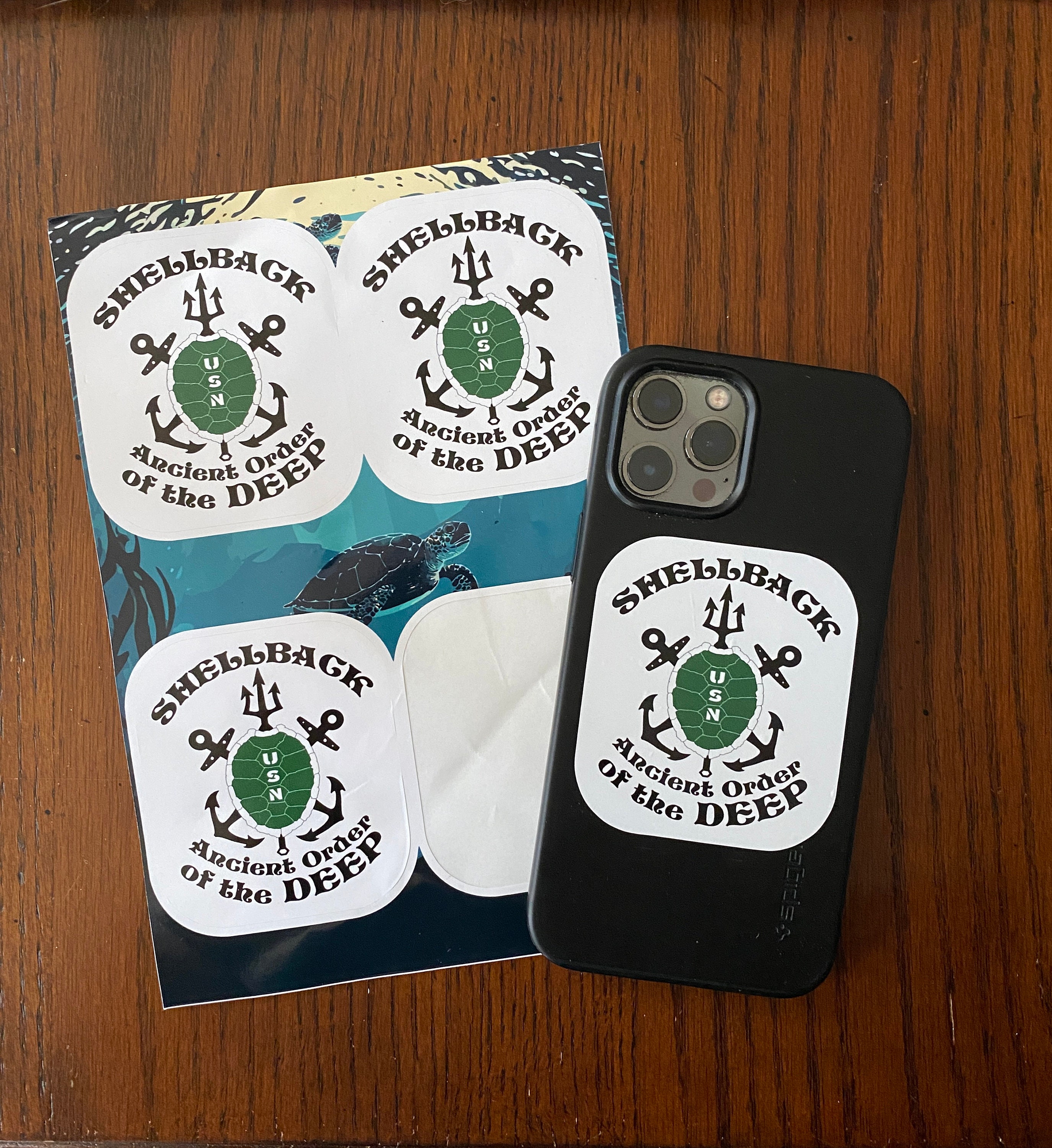 U.S. Shellback Ancient Order of the Deep Trident Anchors Turtle Shell ...