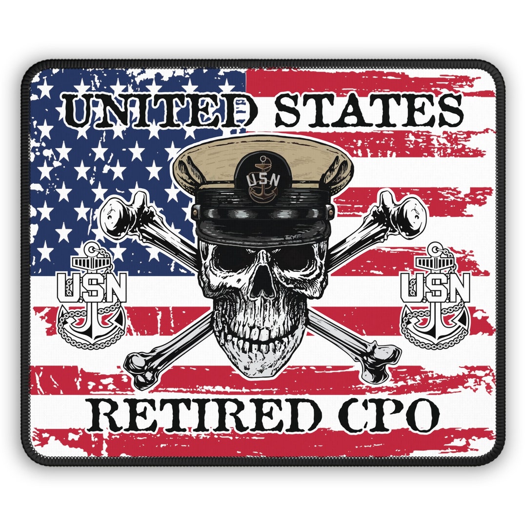 United States Retired CPO Skull Crossbones Chief With Distressed ...