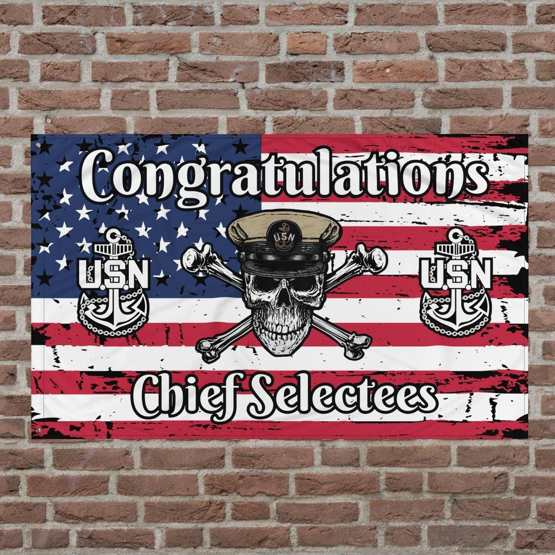 Naval CPO Skull & Crossbones Congrats Chief Selectees USA Distressed ...
