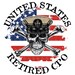 U.S. Retired CPO Chief Skull Crossbones With Distressed American Flag ...