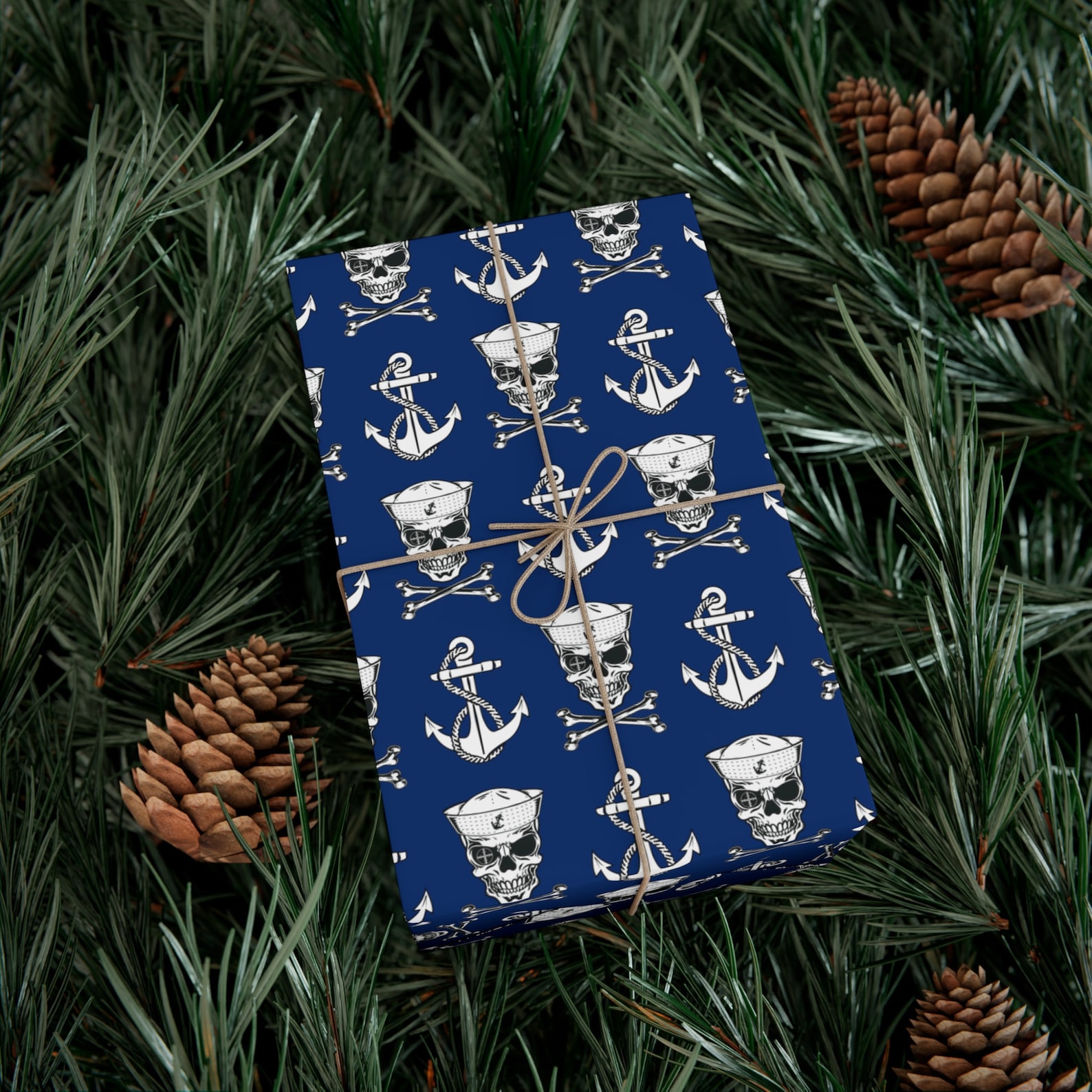 Navy Sailor Skull Crossbones With Crosshairs and Anchors Blue - Etsy