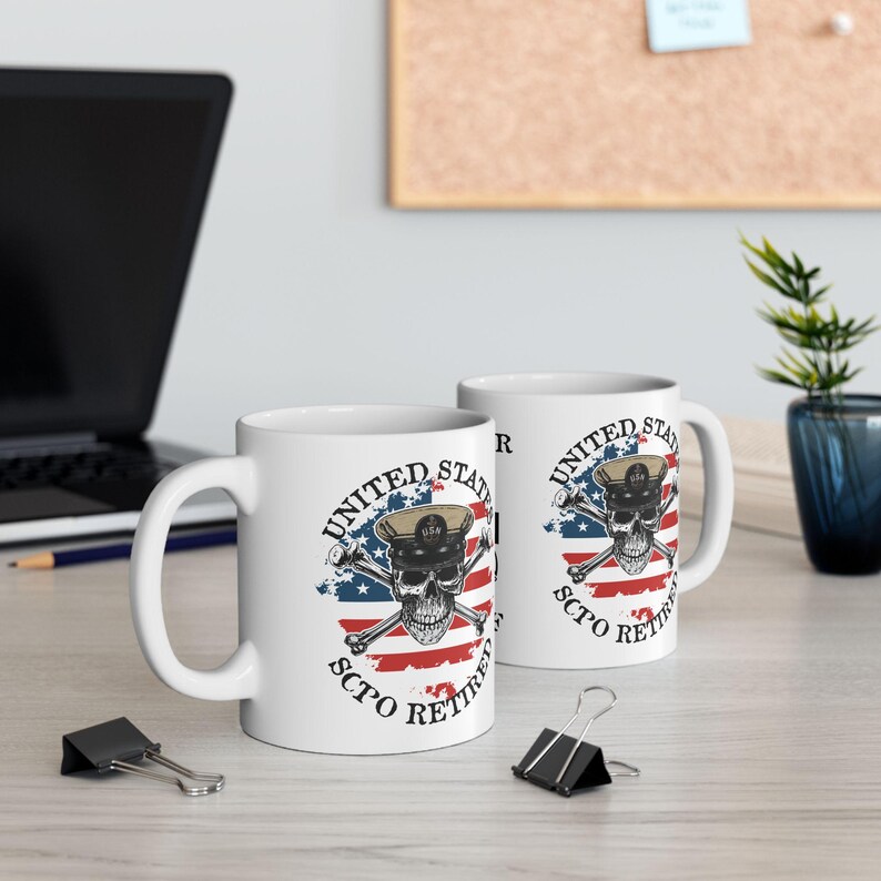 Naval SCPO Retired Senior Chief Skull Crossbones With Distressed ...