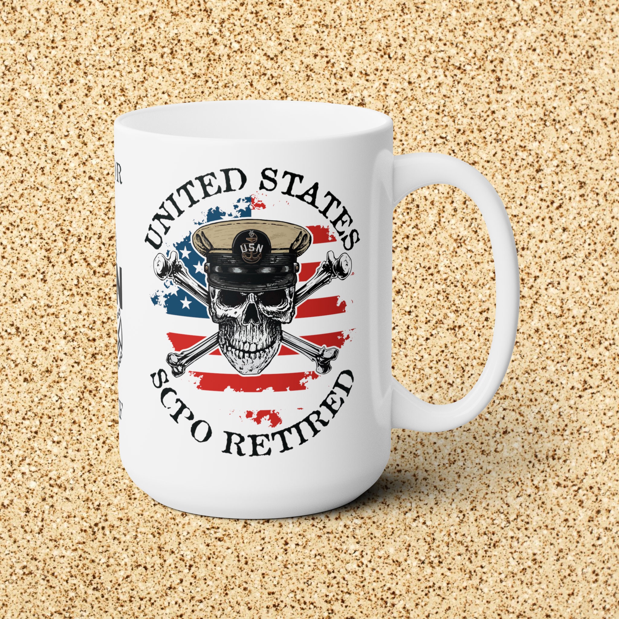 Naval SCPO Retired Senior Chief Skull Crossbones With Distressed ...