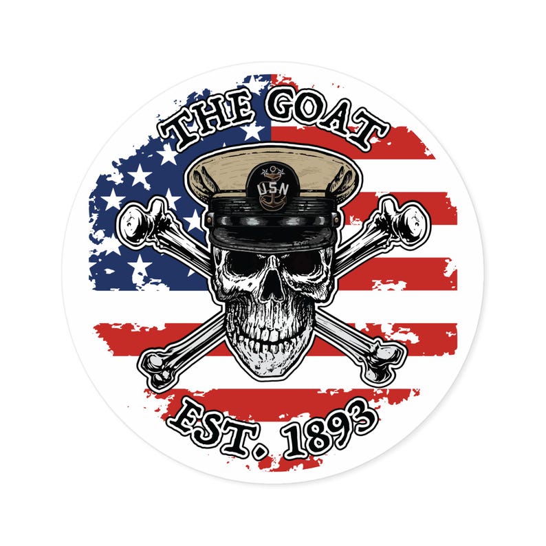 US Naval the Goat Master Chief Skull & Crossbones Est. 1893 CPO Pride ...