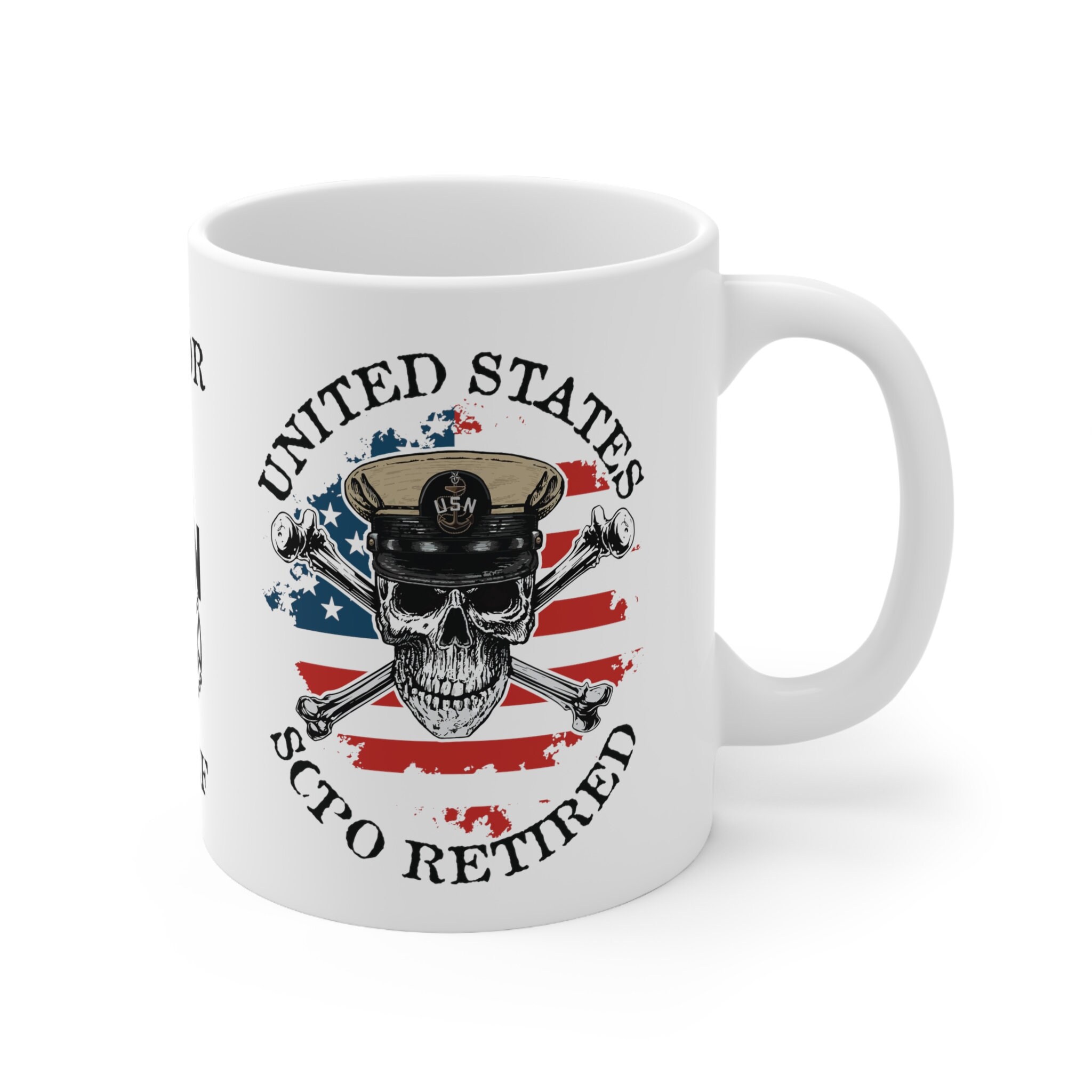 Naval SCPO Retired Senior Chief Skull Crossbones With Distressed ...