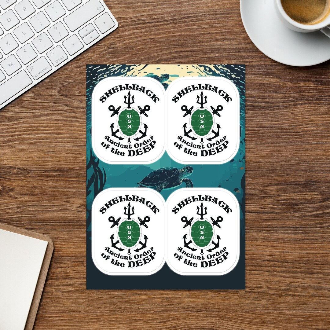 U.S. Shellback Ancient Order of the Deep Trident Anchors Turtle Shell ...