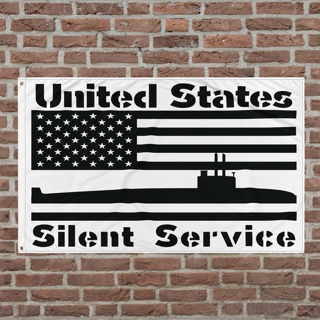 United States Submarine Silent Service Blackout White Flag - Etsy