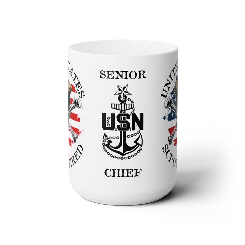 Naval SCPO Retired Senior Chief Skull Crossbones With Distressed ...