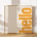 Hello Typography Print | Retro Yellow Trendy Wall Art (digital Download ...