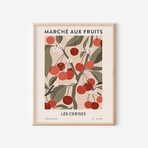 Cherries Print | Fruit Market Print | Abstract Wall Art | Botanical ...