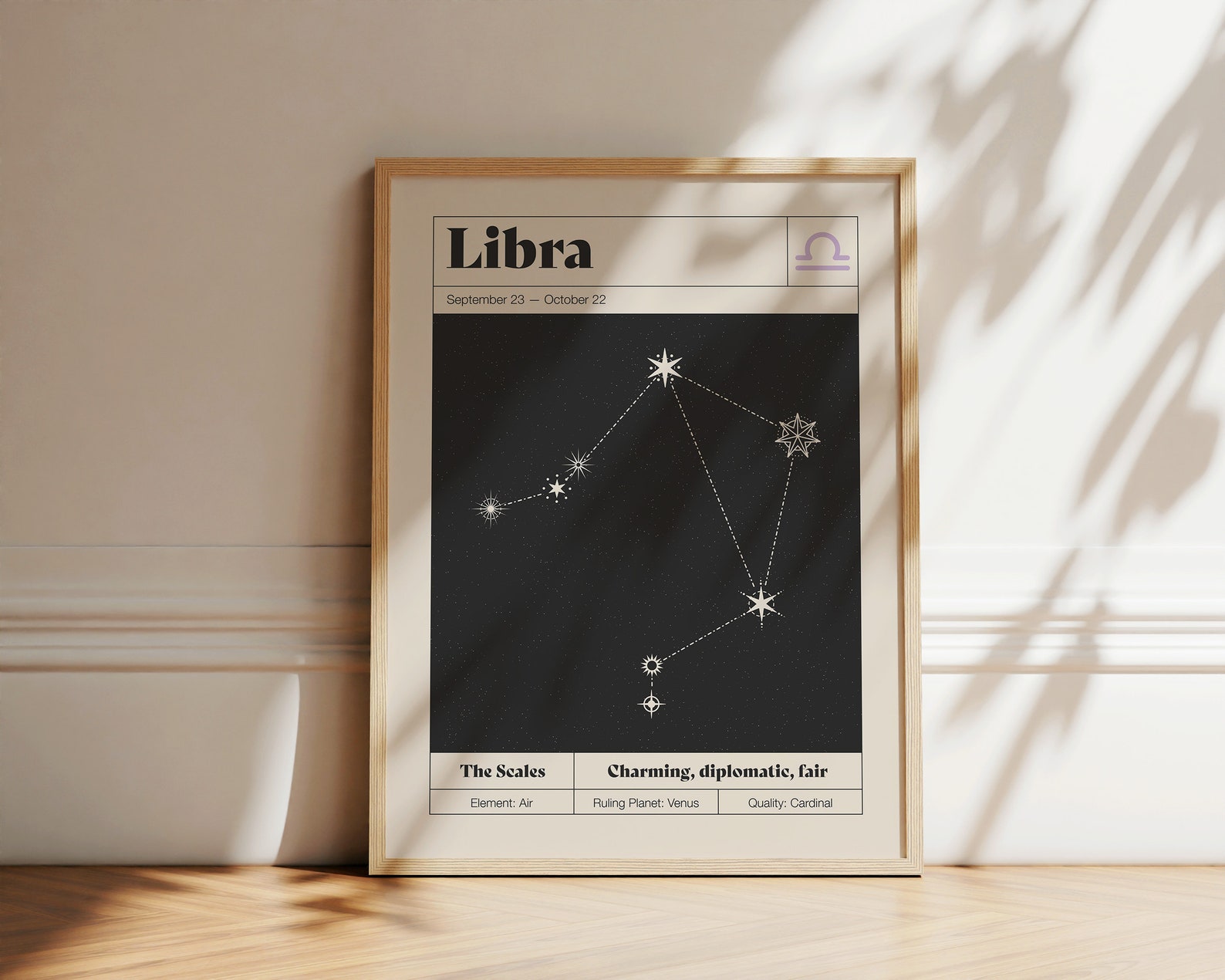 Libra Star Constellation Art Print Zodiac Constellation Wall Art ...