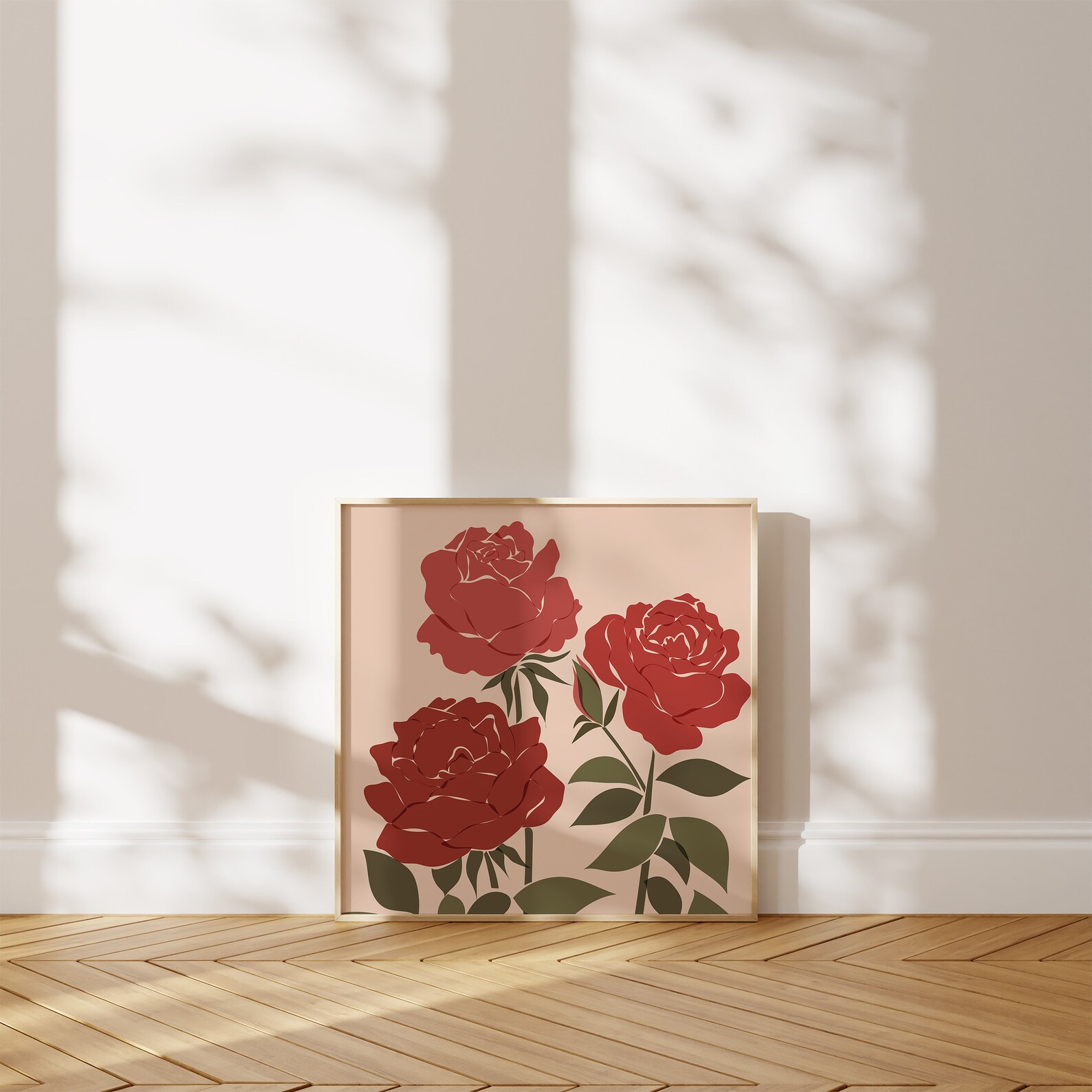 Red Rose Art Print | Abstract Floral Wall Decor (instant Download) - Etsy
