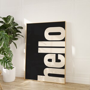 Hello Print | Typography Poster | Trendy Wall Art | Retro Type Poster ...
