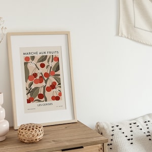 Cherries Print | Fruit Market Print | Abstract Wall Art | Botanical ...