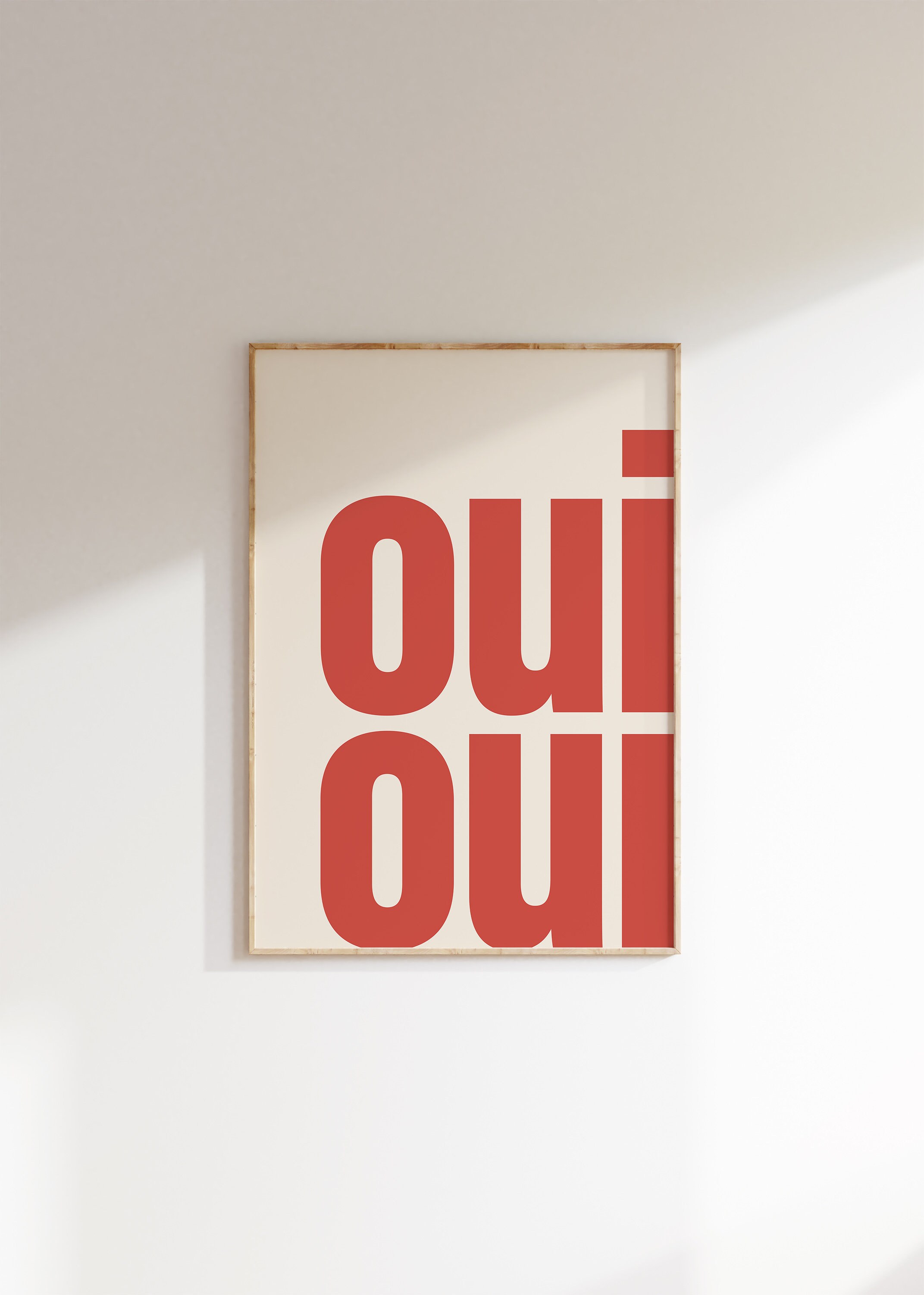 Oui Oui Red Typography Print | French Retro Wall Art (digital Download ...