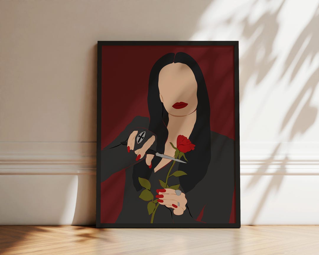 Morticia Addams Portrait | Addams Family Art Print | Halloween Poster ...
