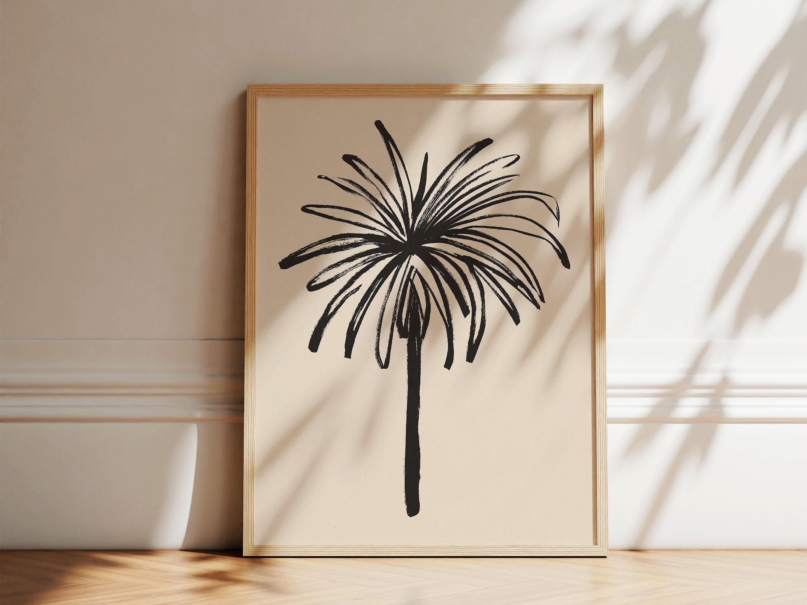 Palm Tree Art Print Botanical Ink Drawing Minimalist - Etsy