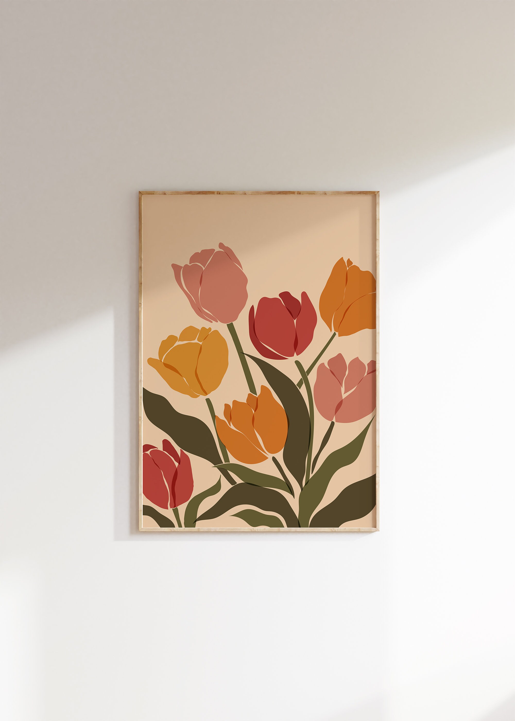 Tulip Art Print Abstract Wall Art Flower Market Botanical Poster Tulip ...