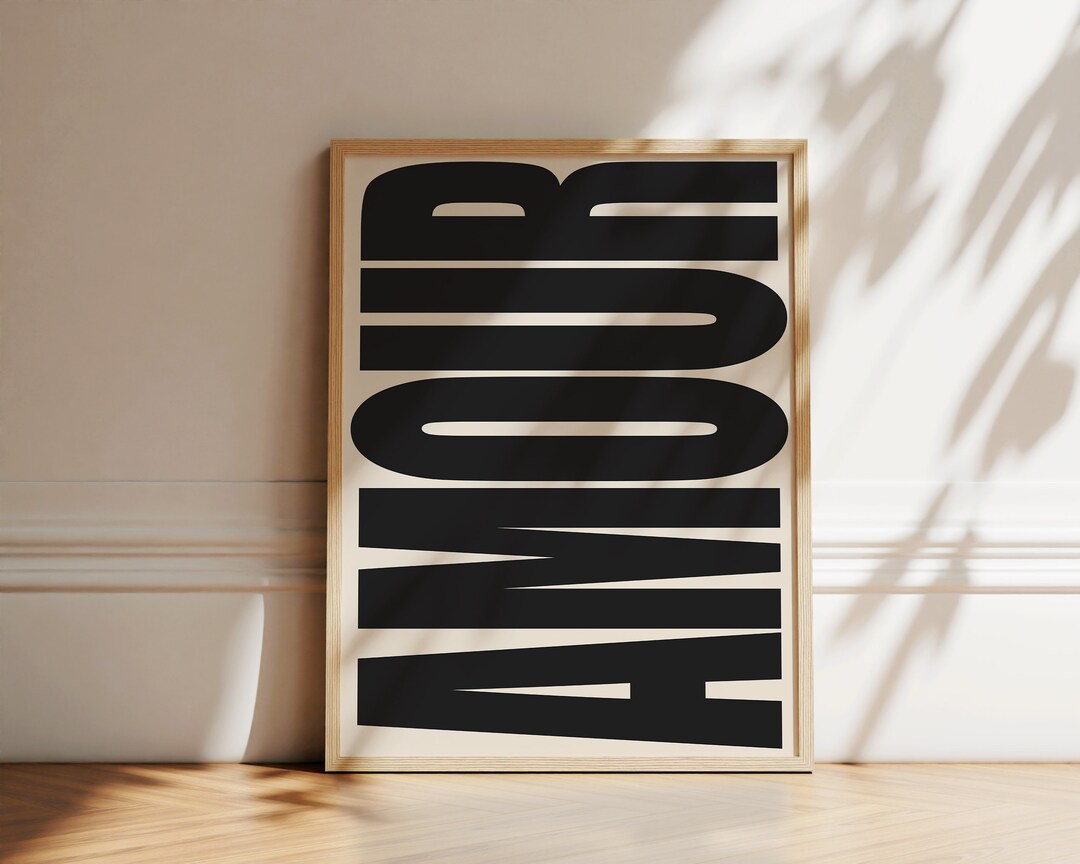 Amour Typography Print | Trendy Gallery Wall Art (instant Download) - Etsy
