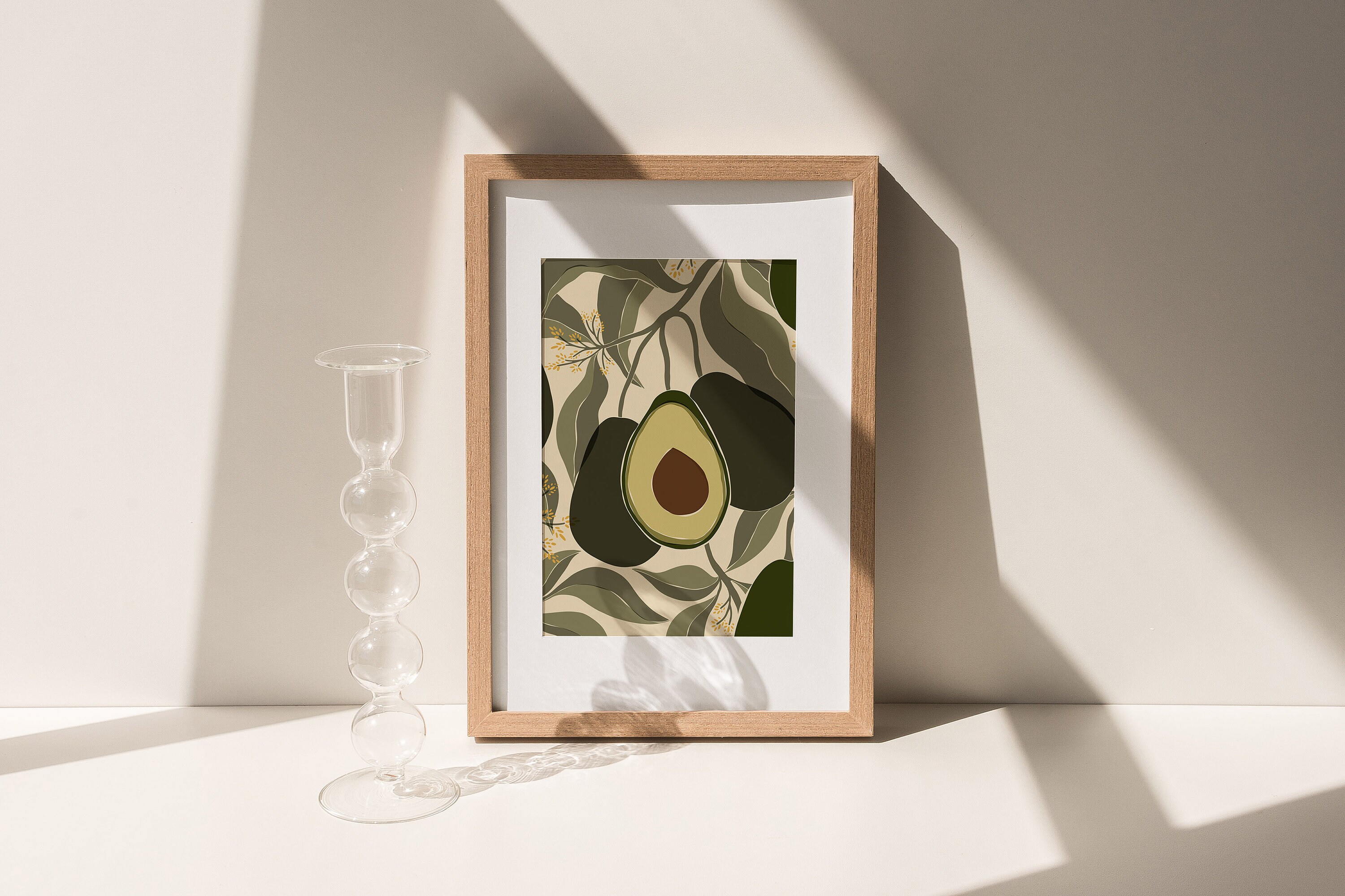 Avocados Print Abstract Wall Art Botanical Poster Avocado Illustration ...