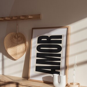 Amor Print Typography Poster Trendy Art Retro Spanish Type Poster Love ...