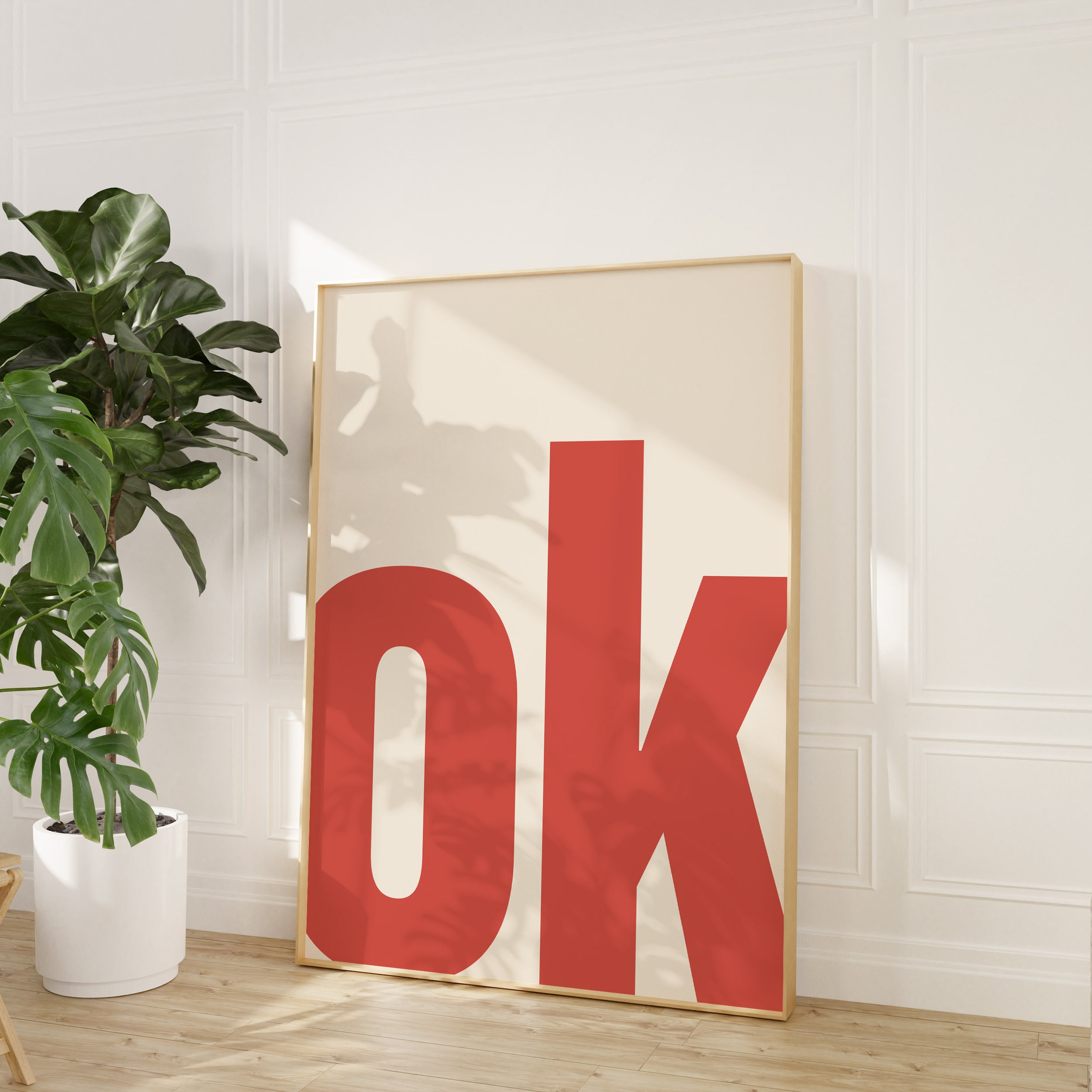 OK Typography Poster | Trendy Wall Art | OK Print | Minimalist Poster ...