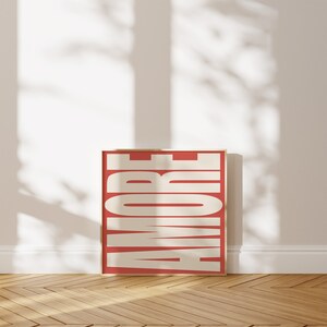 Amore Print | Typography Poster | Trendy Art | Retro Italian Type ...