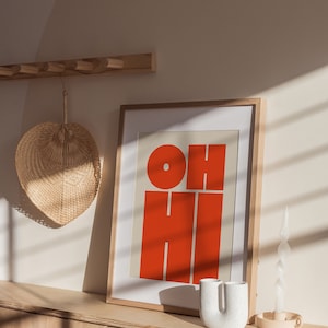 OH HI Print | Modern Typography Poster | Trendy Wall Art | Bold Type ...