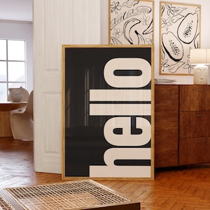 Hello Print | Typography Poster | Trendy Wall Art | Retro Type Poster ...