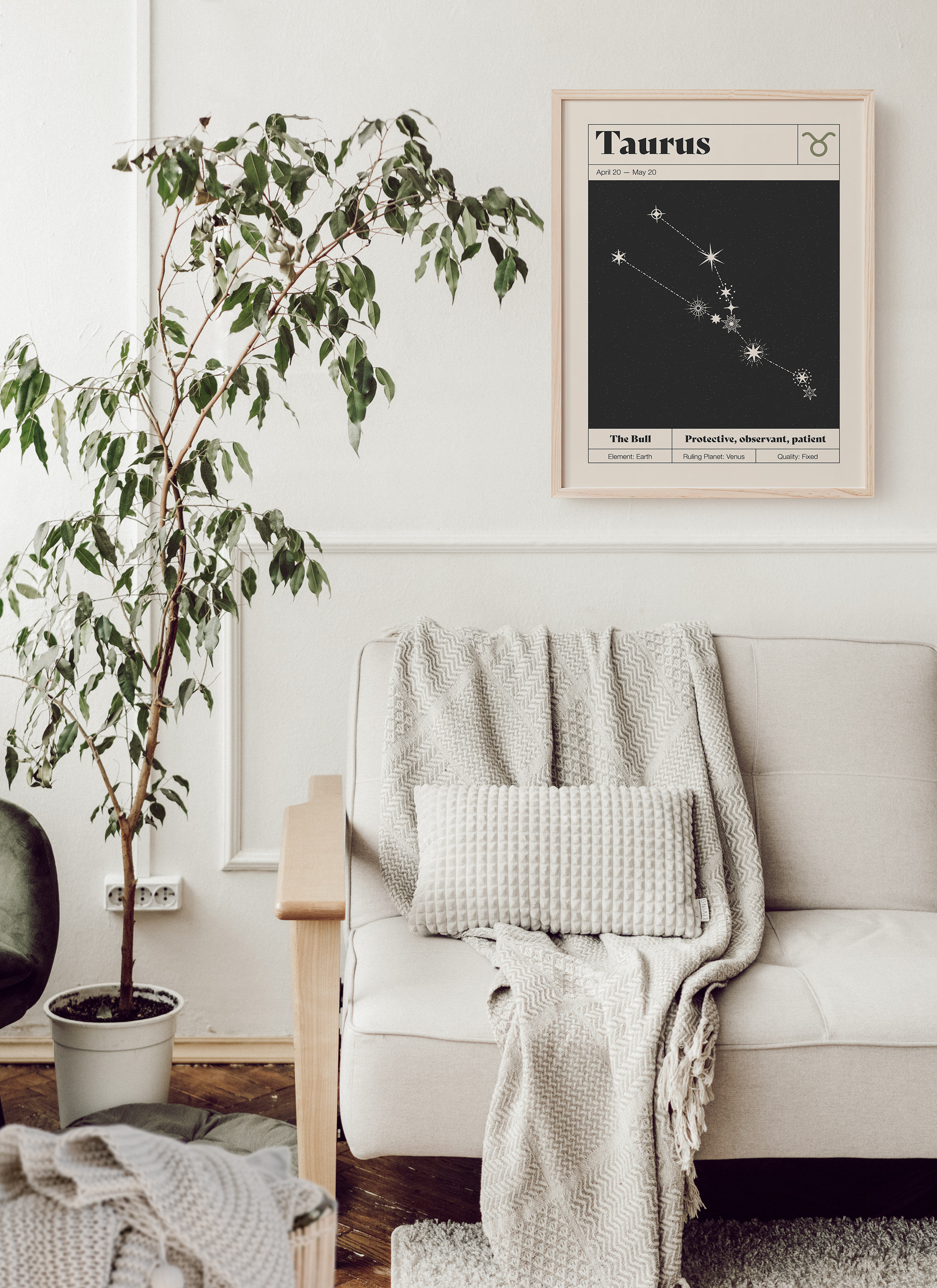 Taurus Star Constellation Art Print Zodiac Constellation Wall Art ...