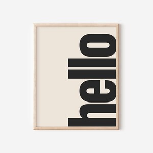 Hello Print | Typography Poster | Trendy Wall Art | Retro Type Poster ...