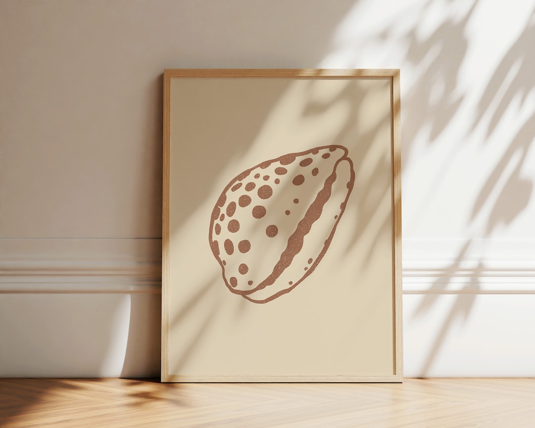Cowrie Shell Line Art Print | Boho Coastal Decor (digital Download) - Etsy