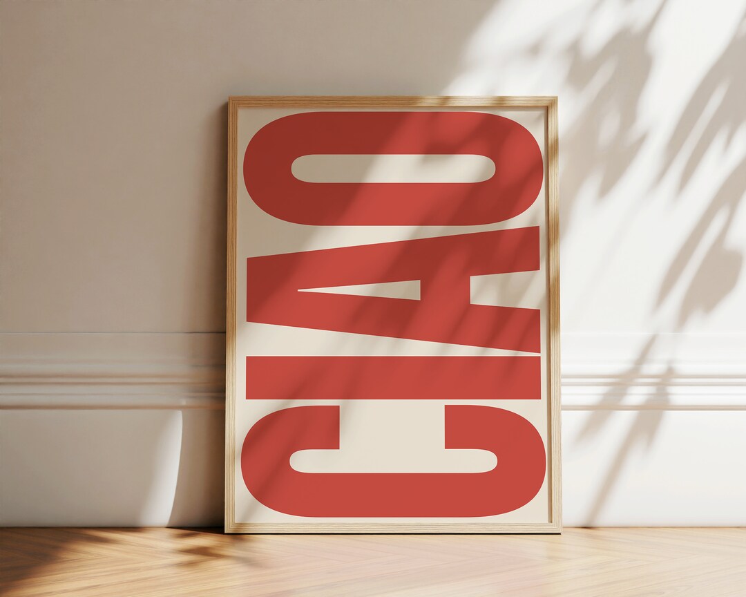 Ciao Print | Typography Poster | Trendy Wall Art | Italian Retro Poster ...
