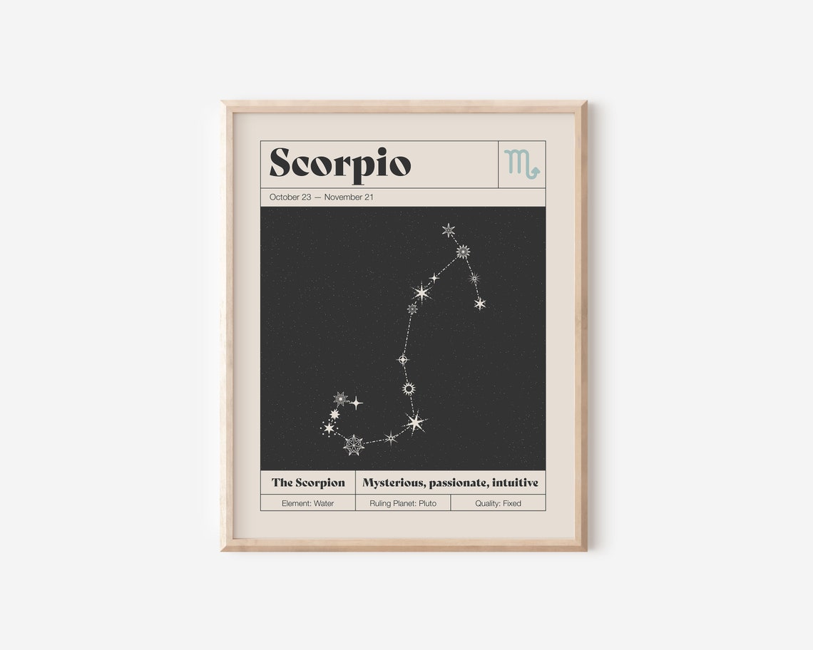 Scorpio Star Constellation Art Print Zodiac Constellation - Etsy
