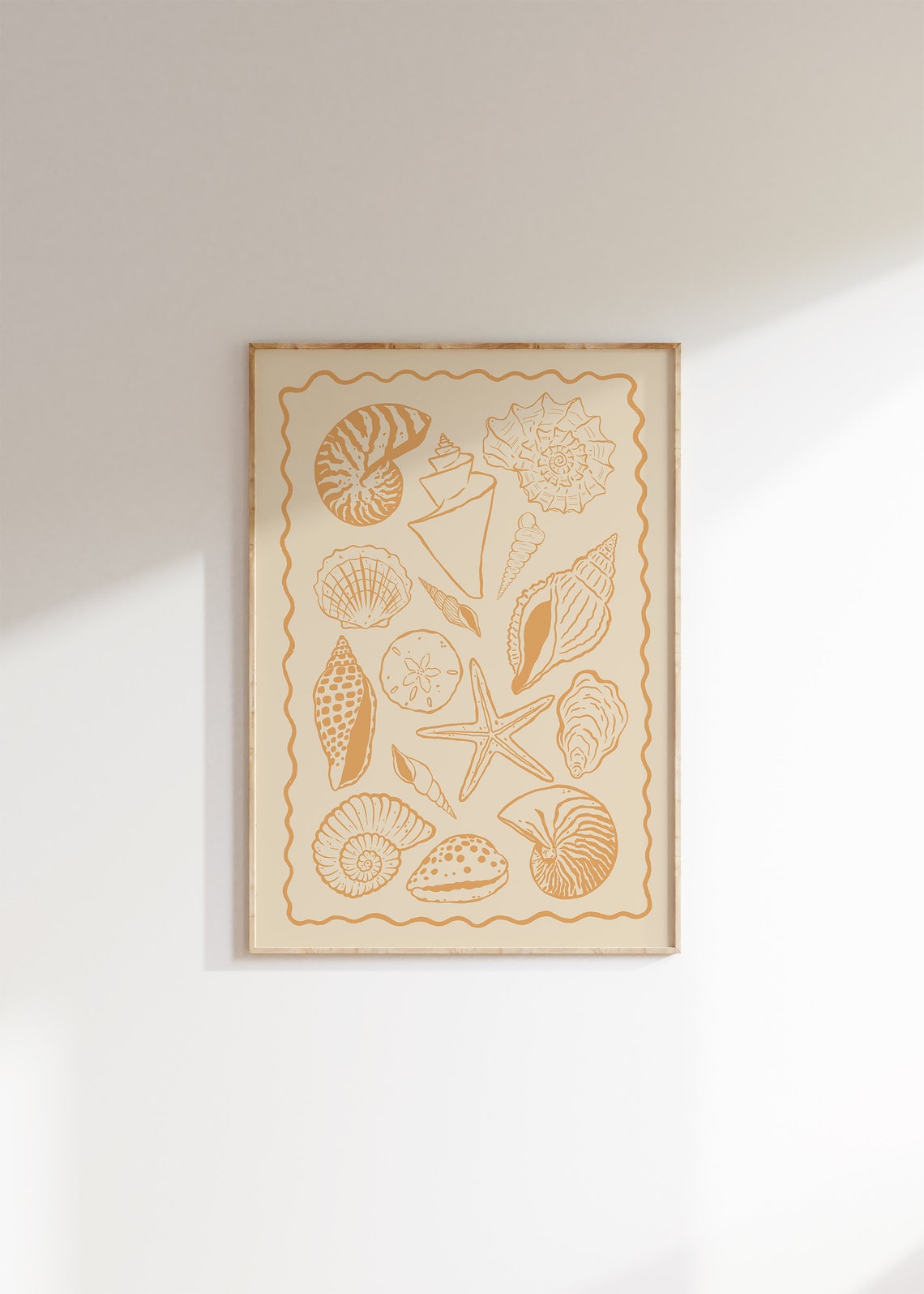 Seashells Art Print | Summer Shells Print | Seashell Ink Drawing ...