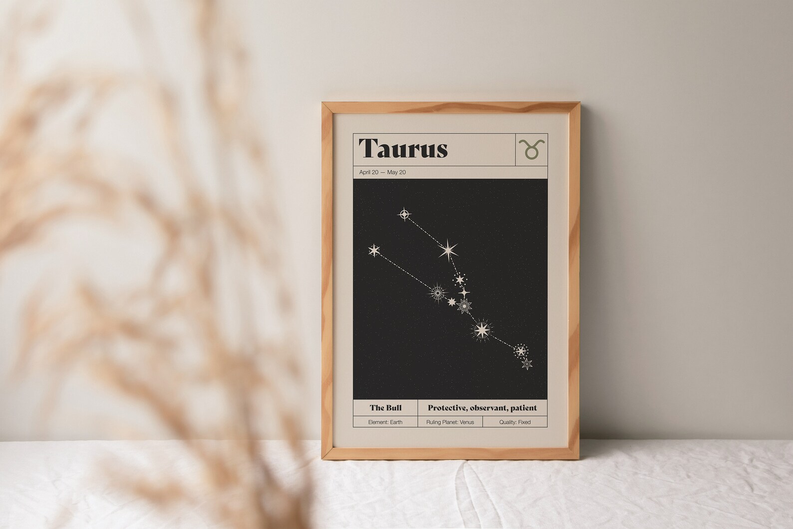 Taurus Star Constellation Art Print Zodiac Constellation Wall Art ...