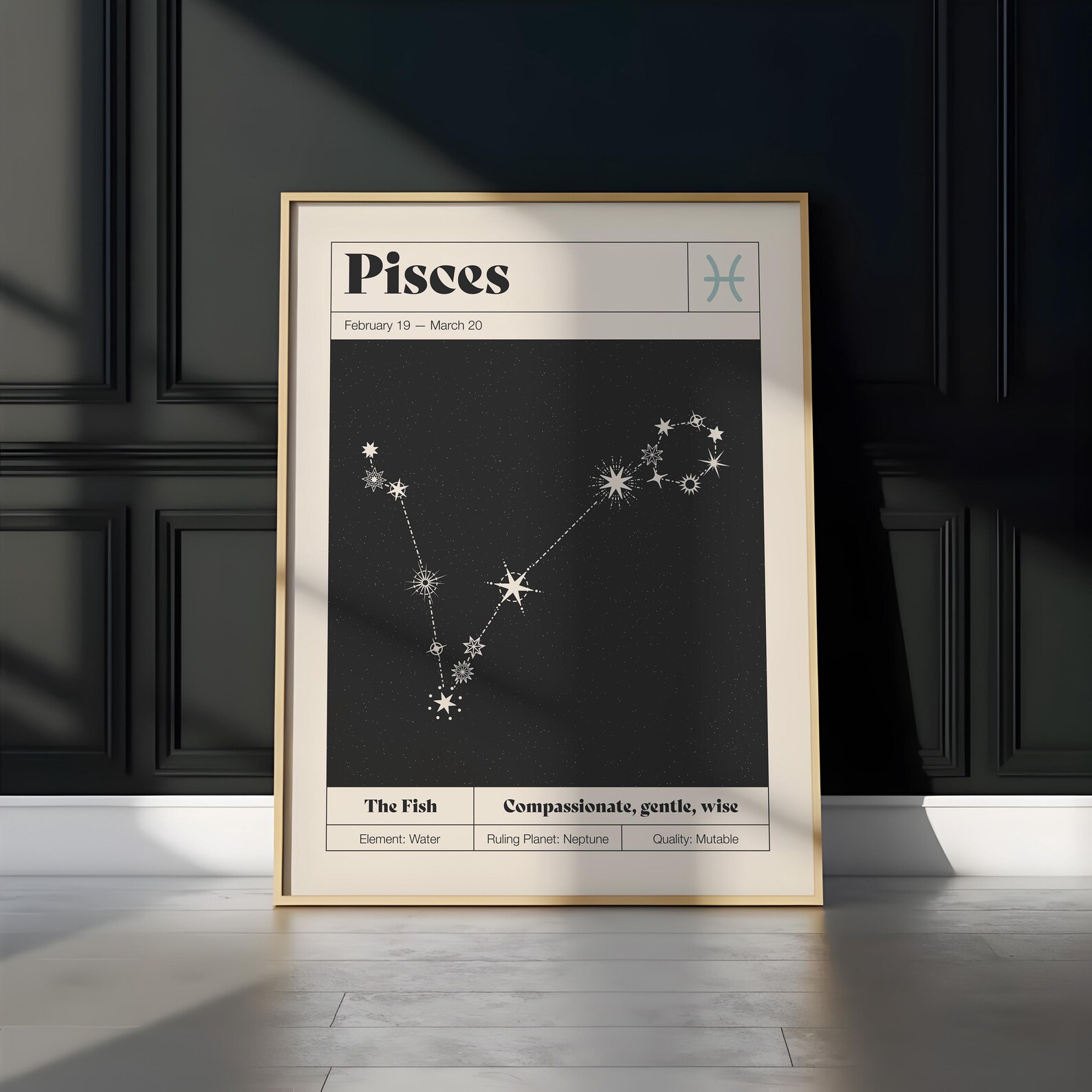 Pisces Star Constellation Art Print | Zodiac Astrology Poster (instant ...
