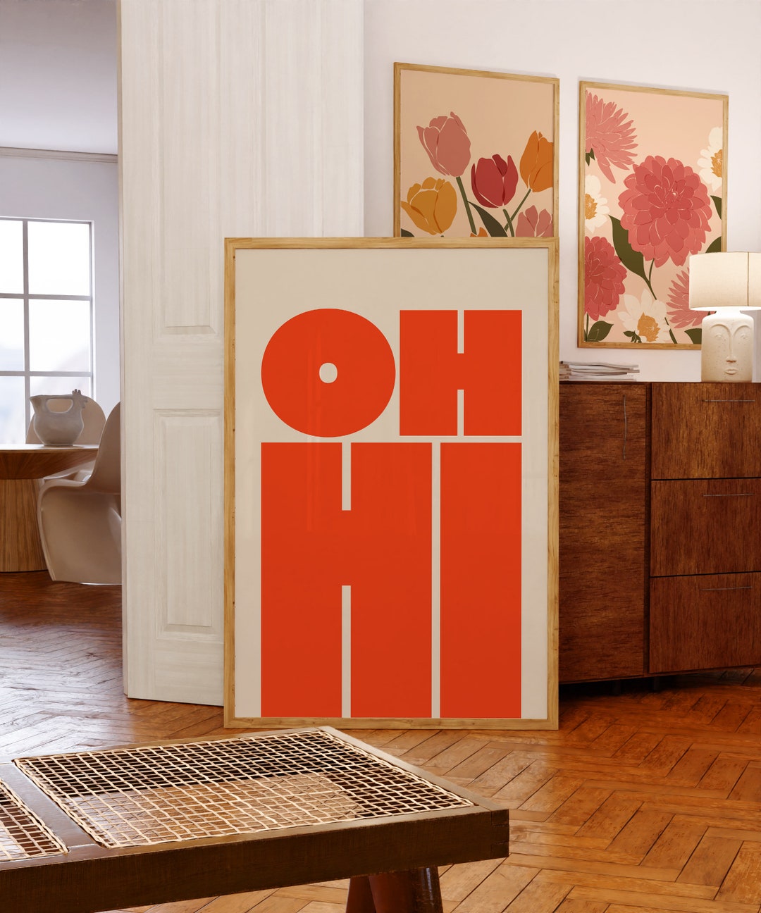 OH HI Print | Modern Typography Poster | Trendy Wall Art | Bold Type ...