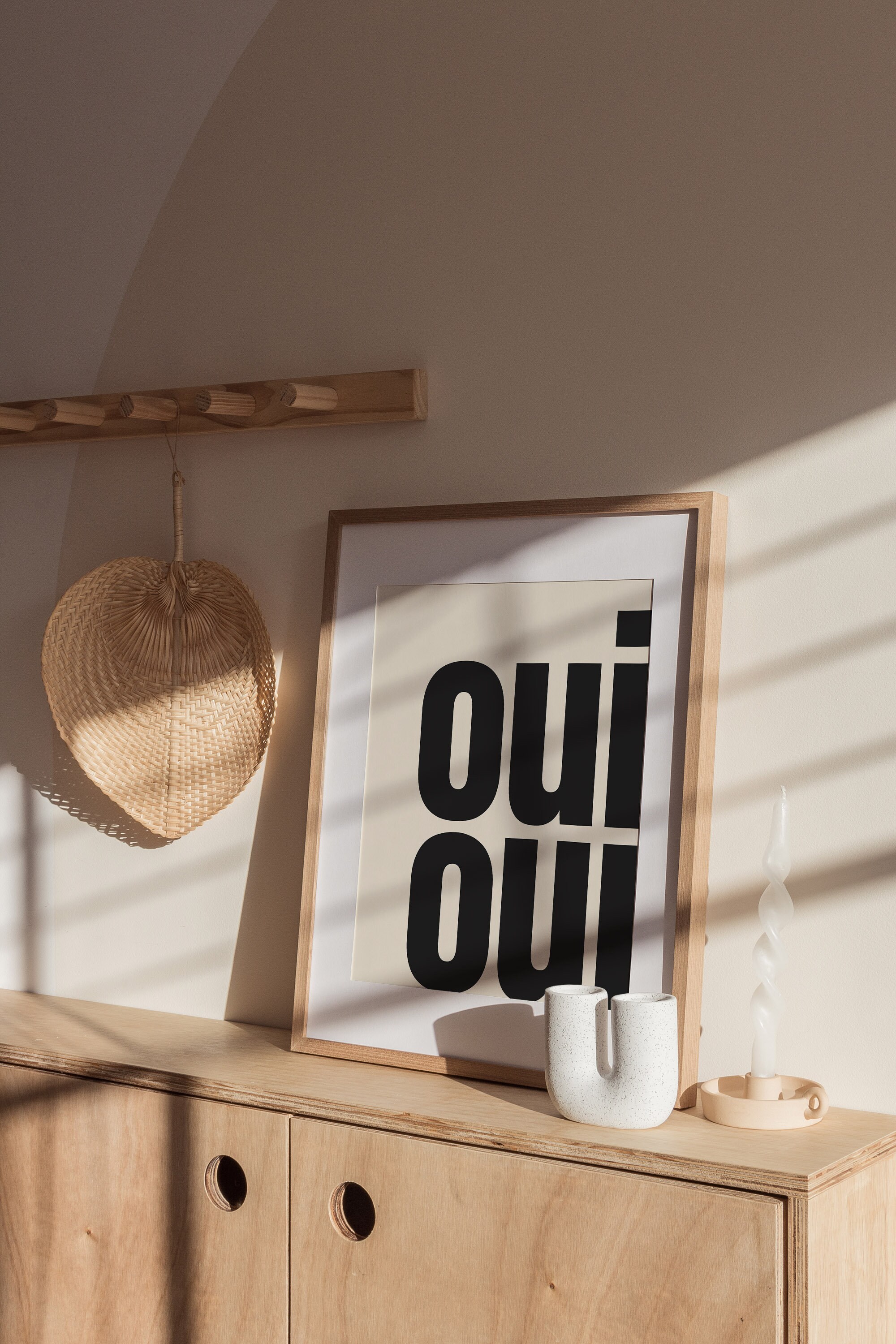 Oui Oui Print Typography Poster Trendy Wall Art French Retro Poster ...